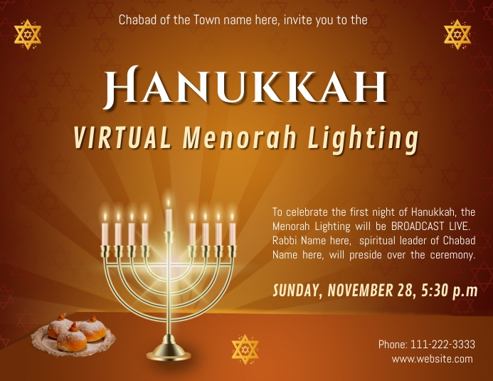 Hanukkah virtual celebration Template | PosterMyWall