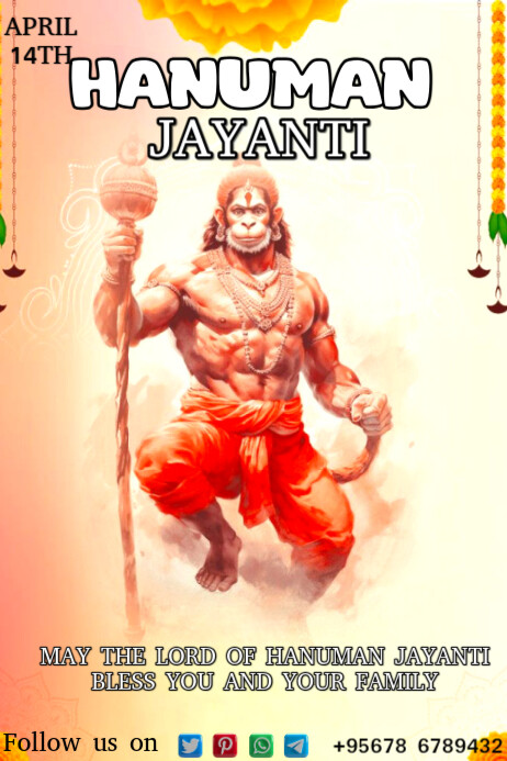 Hanuman jayanti Template | PosterMyWall
