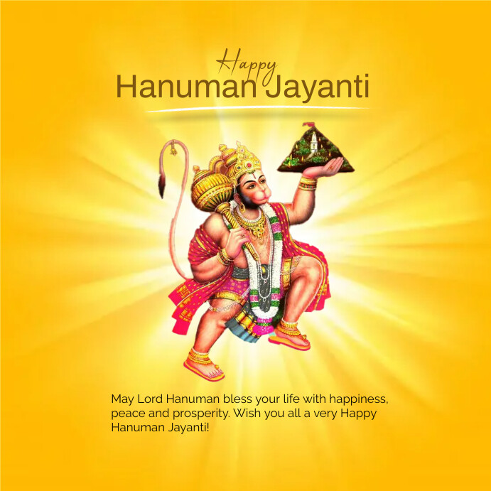 Hanuman Jayanti Social Media Post Template | PosterMyWall