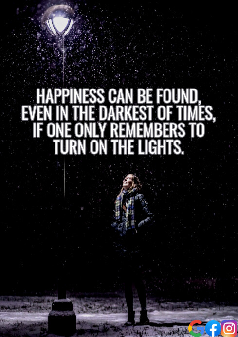 HAPPINESS AND LIGHTS QUOTE TEMPLATE | PosterMyWall