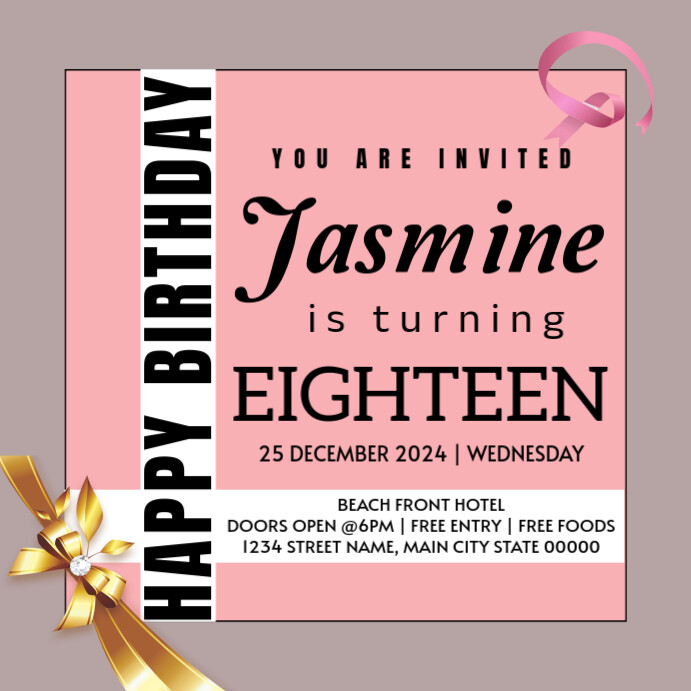 Happy 18th Birthday Instagram Post Template | PosterMyWall