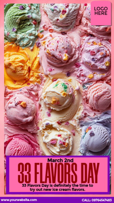 Happy 33 Flavors Day Design Template | PosterMyWall
