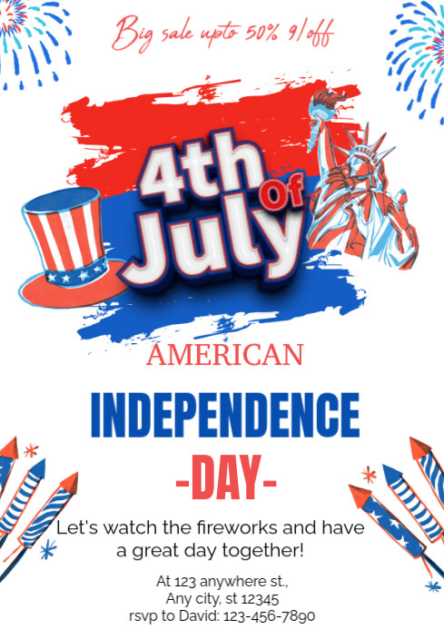 Happy 4th of July america independence day Template | PosterMyWall