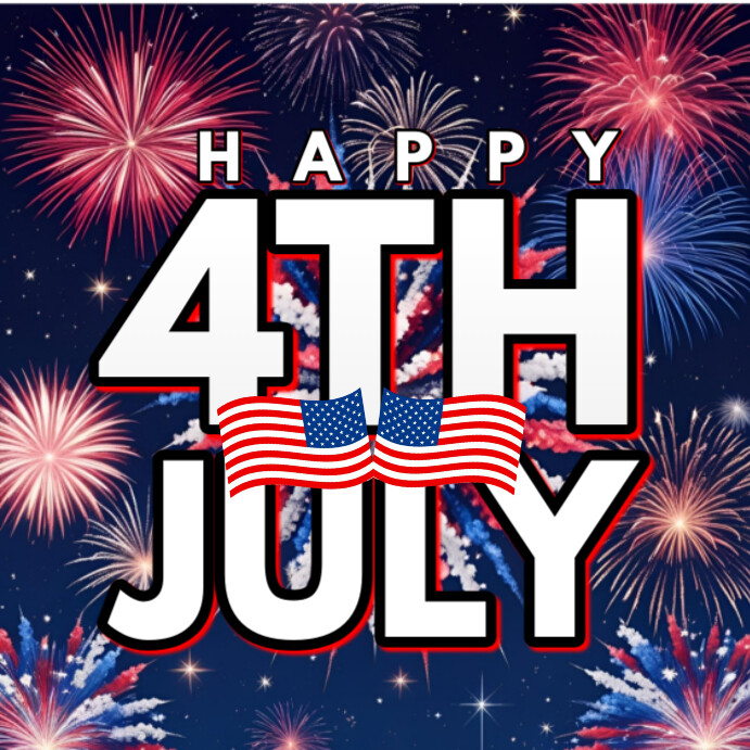 Happy 4th of July Fireworks Celebration Flyer – Patriotic Red, White ...