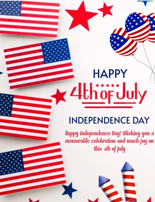 Happy 4th of July independence day. Template | PosterMyWall