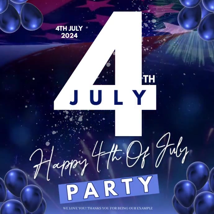 Modèle Happy 4th Of July Instagram Post fireworks | PosterMyWall