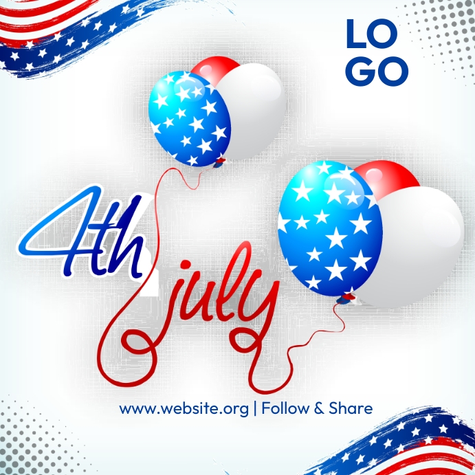 Plantilla de Happy 4th of July Post Template | PosterMyWall