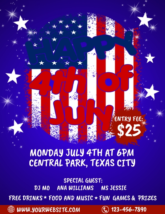 Happy 4th Of July US Independence Party Flyer Template | PosterMyWall