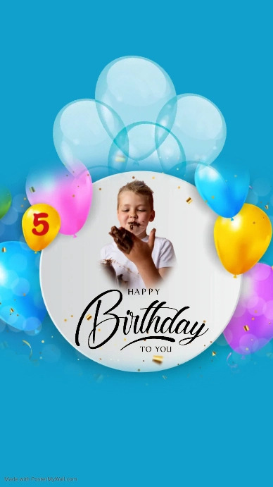 Happy 5 year birthday Template | PosterMyWall