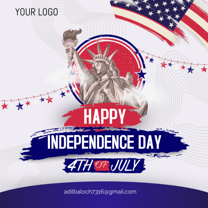 Happy America freedom day Template | PosterMyWall