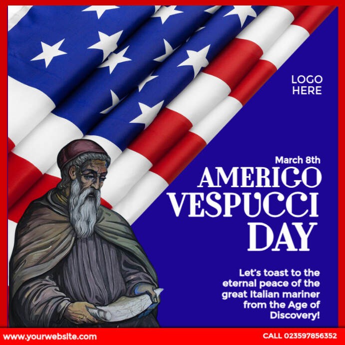 Happy Amerigo Vespucci Day Template | PosterMyWall