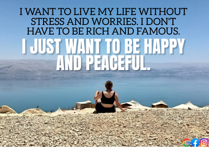 HAPPY AND PEACEFUL QUOTE TEMPLATE | PosterMyWall