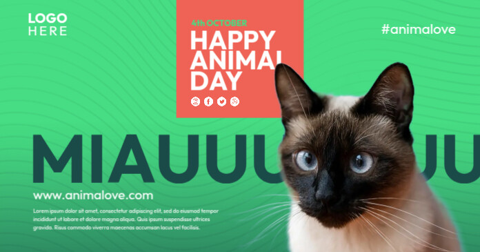 Happy Animal Day Banner Template | PosterMyWall
