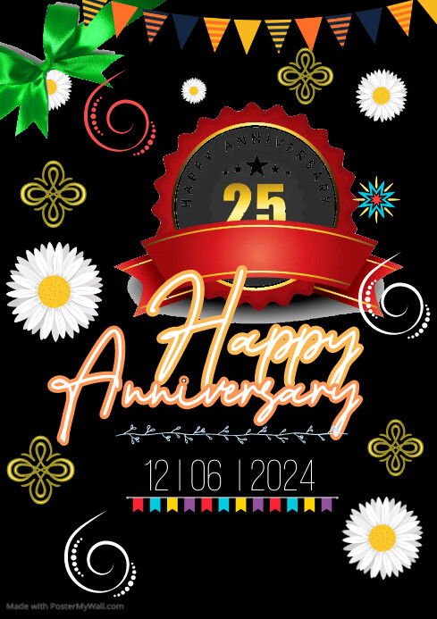 Happy Anniversary A4 template | PosterMyWall