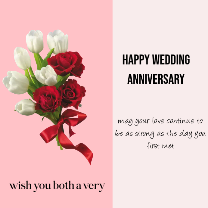 happy anniversary greeting white rose pos instagram Template | PosterMyWall