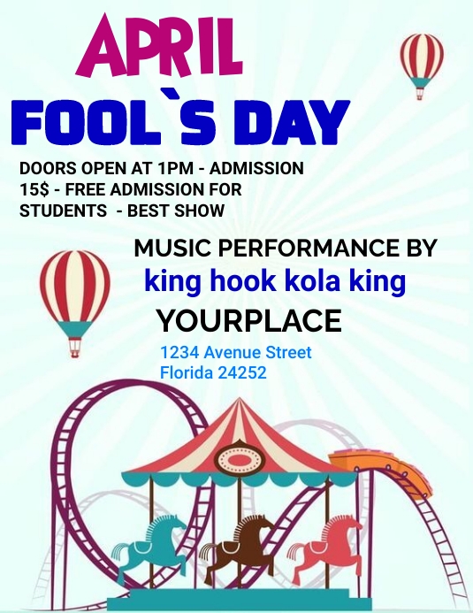 happy April fools day flyer Template | PosterMyWall