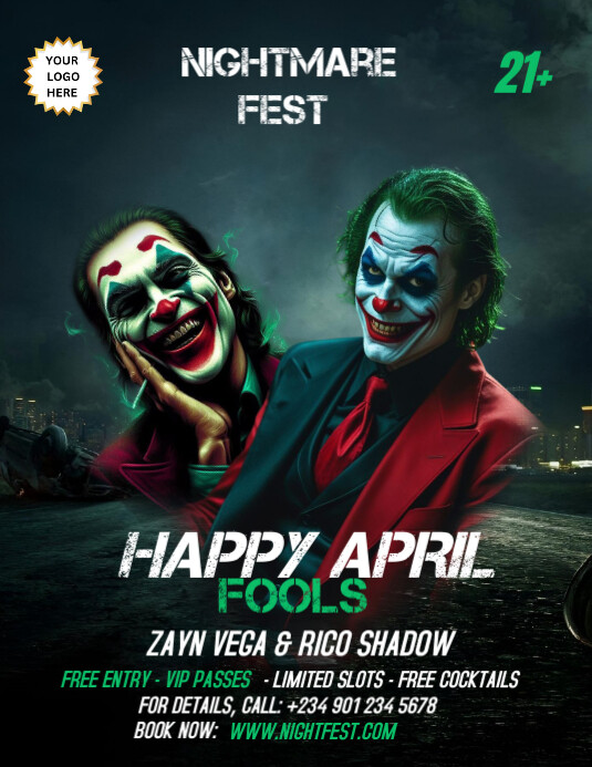 Happy April fools event poster Template | PosterMyWall