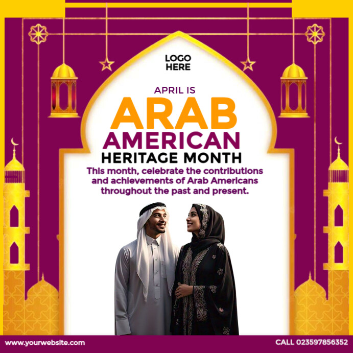 Happy Arab American Heritage Month Template | PosterMyWall