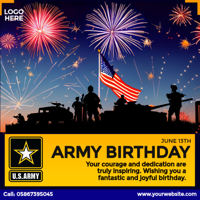 Happy Army Birthday Template | PosterMyWall