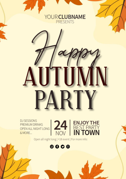 Plantilla de Happy Autumn Party | PosterMyWall
