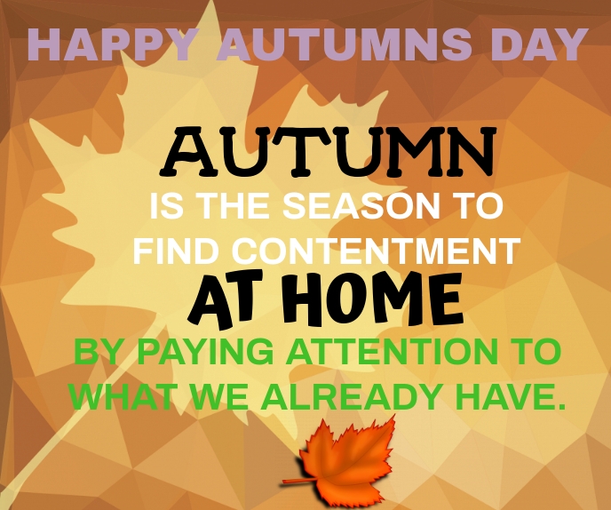 HAPPY AUTUMN SEASON QUOTE TEMPLATE | PosterMyWall