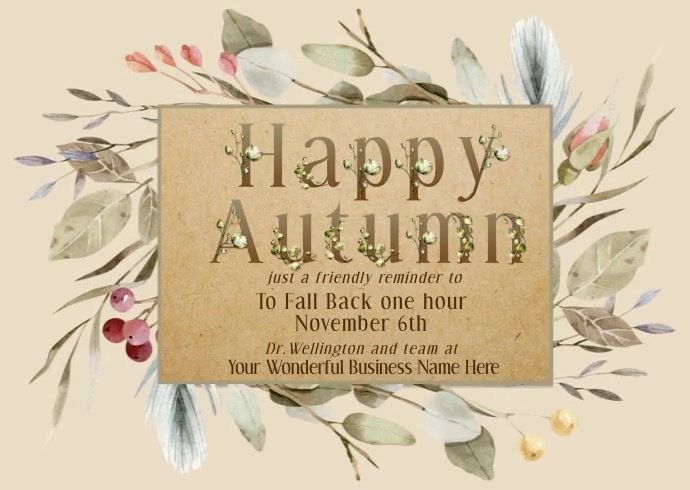 Copy of Business Happy Autumn Time Change Reminder Free Video ...