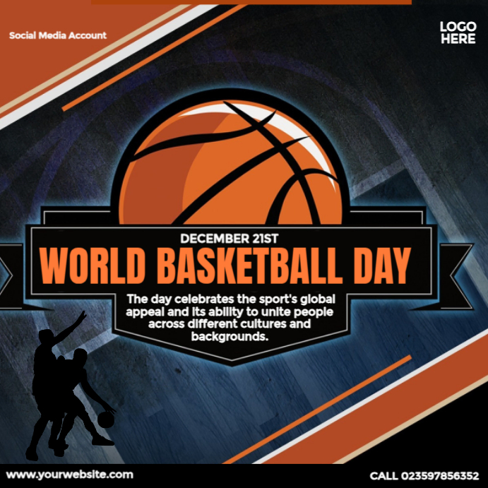 Plantilla de Happy Basketball Day | PosterMyWall