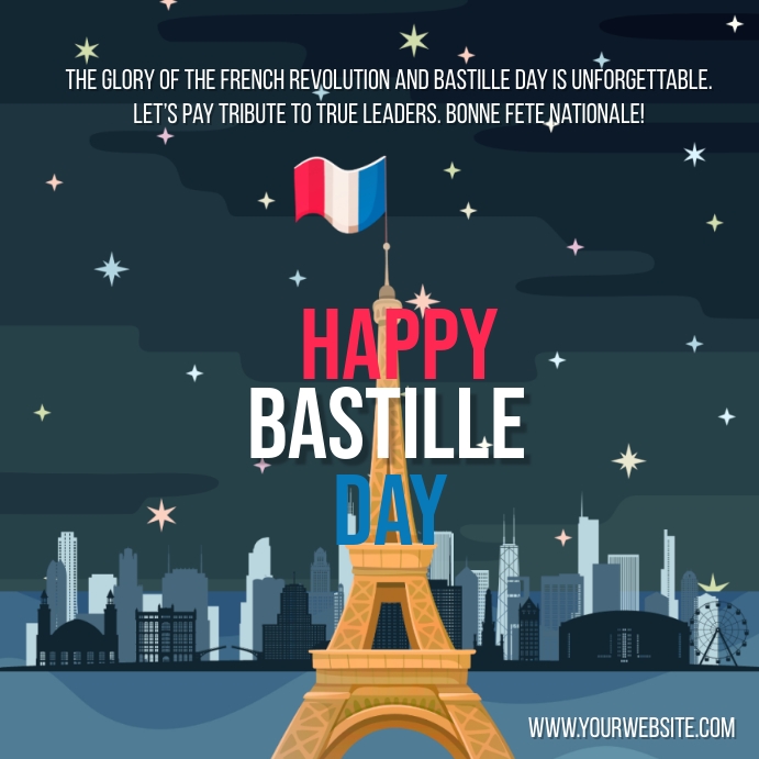 Happy Bastille day,bonne fete nationale Template | PosterMyWall