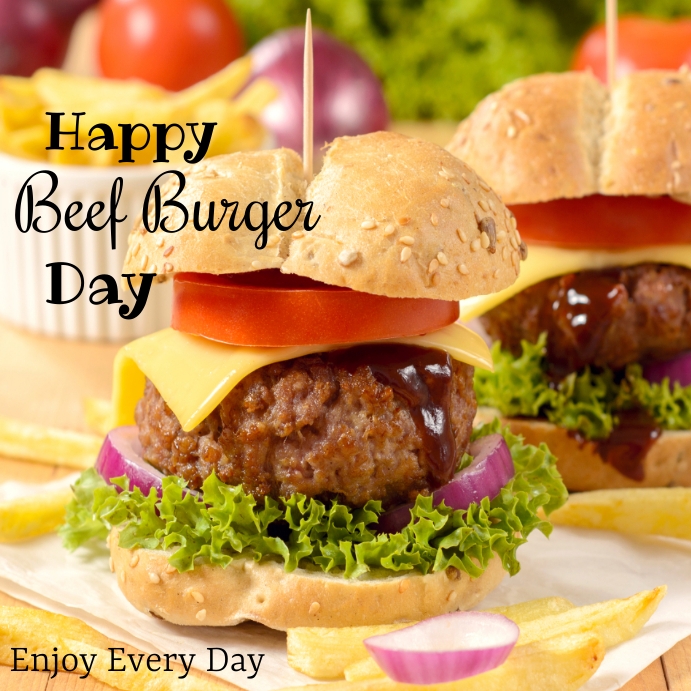Plantilla de Happy beef burger day Instagram post | PosterMyWall