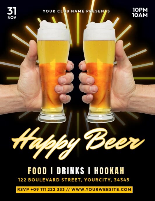 Happy Beer Night Template | PosterMyWall