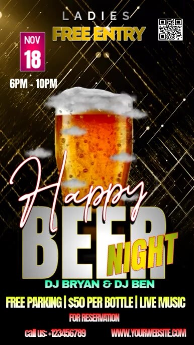 Happy Beer Night Template | PosterMyWall
