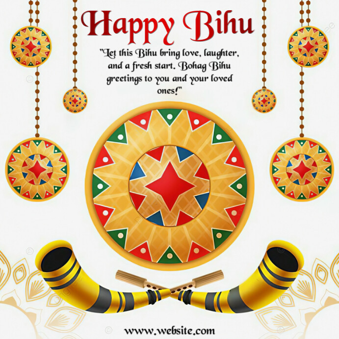 Plantilla de Happy Bihu Design | PosterMyWall
