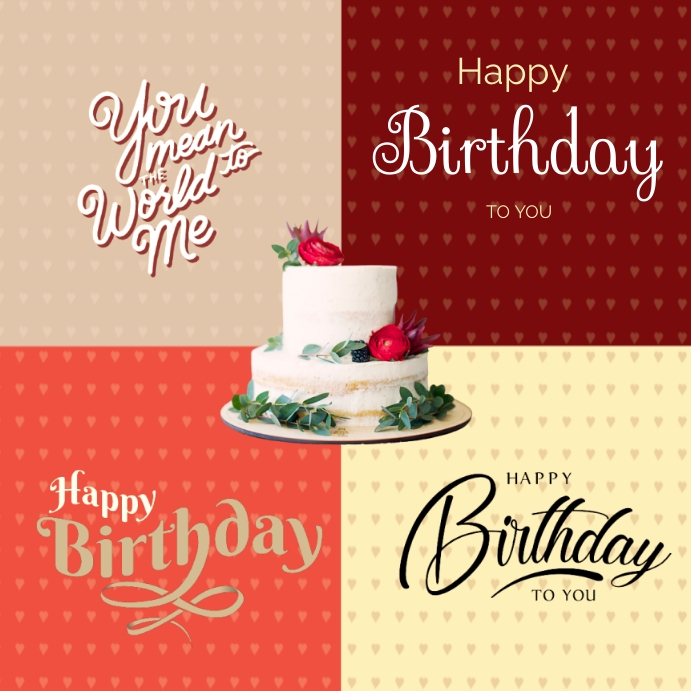 happy birthday 4 square Template | PosterMyWall