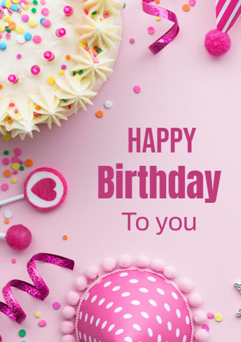 Happy Birthday A4 Template | PosterMyWall