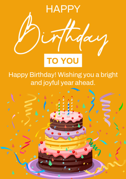 Happy Birthday A4 Template | PosterMyWall