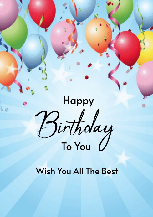 Happy Birthday A4 Template 2024 | PosterMyWall