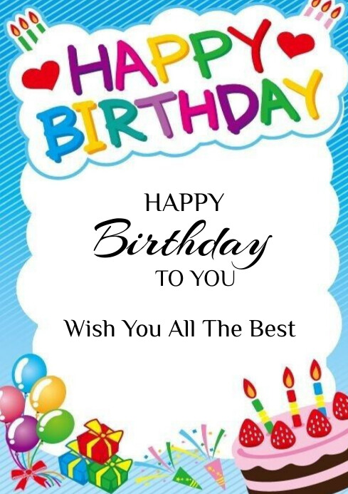 Plantilla de Happy birthday A4 template 2024 | PosterMyWall