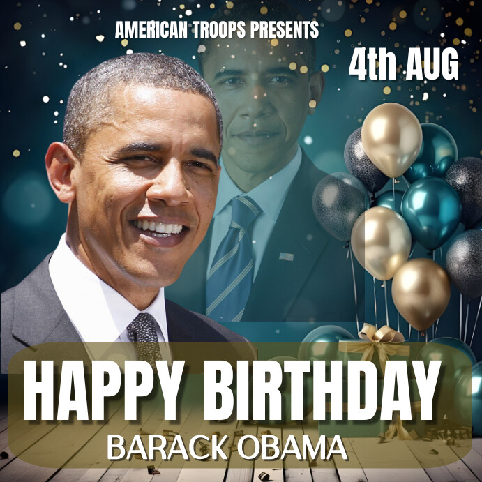 Plantilla de Happy Birthday Barack Obama | PosterMyWall
