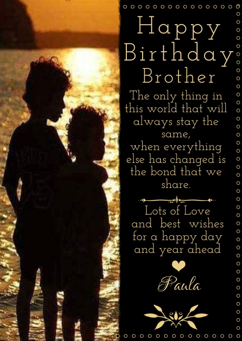 Happy Birthday Brother Card Template | PosterMyWall