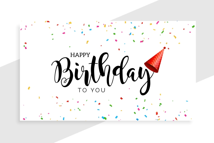 Happy birthday cap with confetti card Template | PosterMyWall