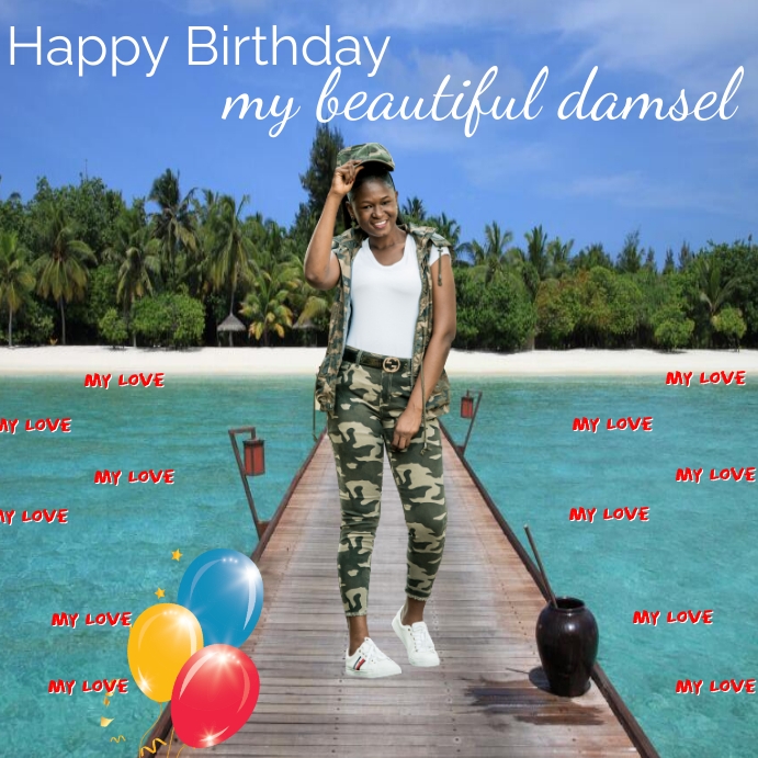 Copy of happy birthday card for a lover | PosterMyWall