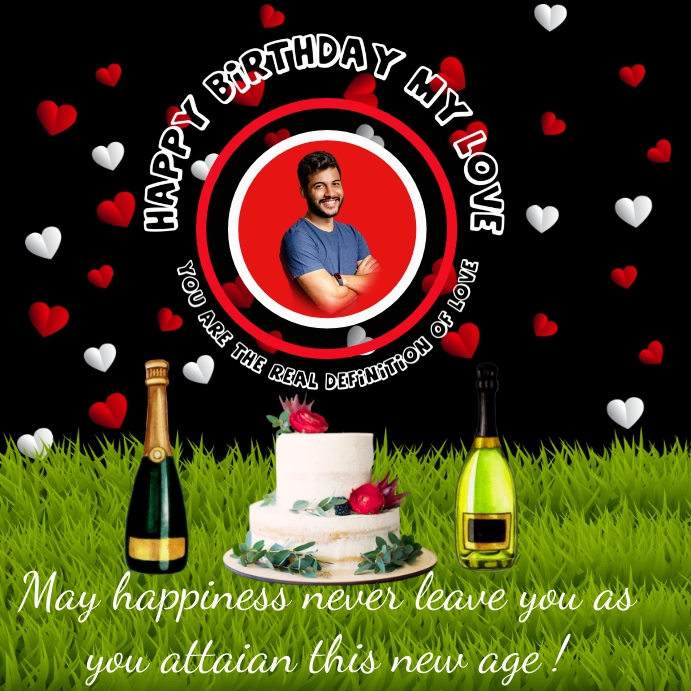 Copy of happy birthday card for a lover | PosterMyWall
