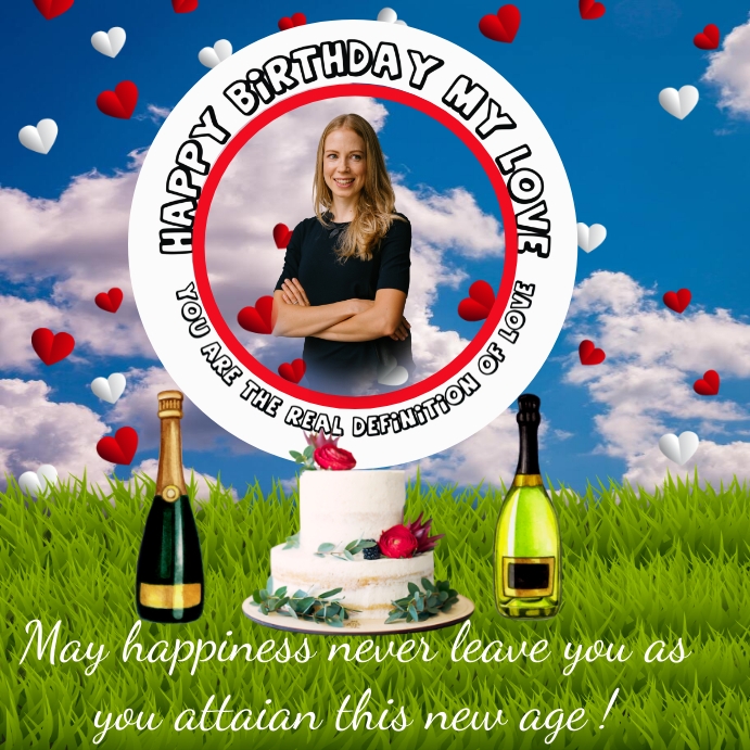 Plantilla de happy birthday card for a lover | PosterMyWall