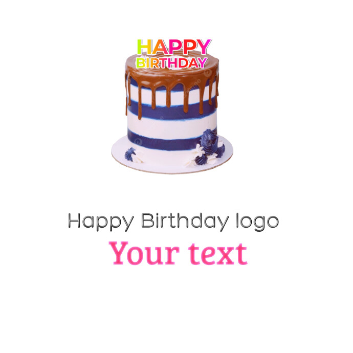 happy birthday card logo design template | PosterMyWall