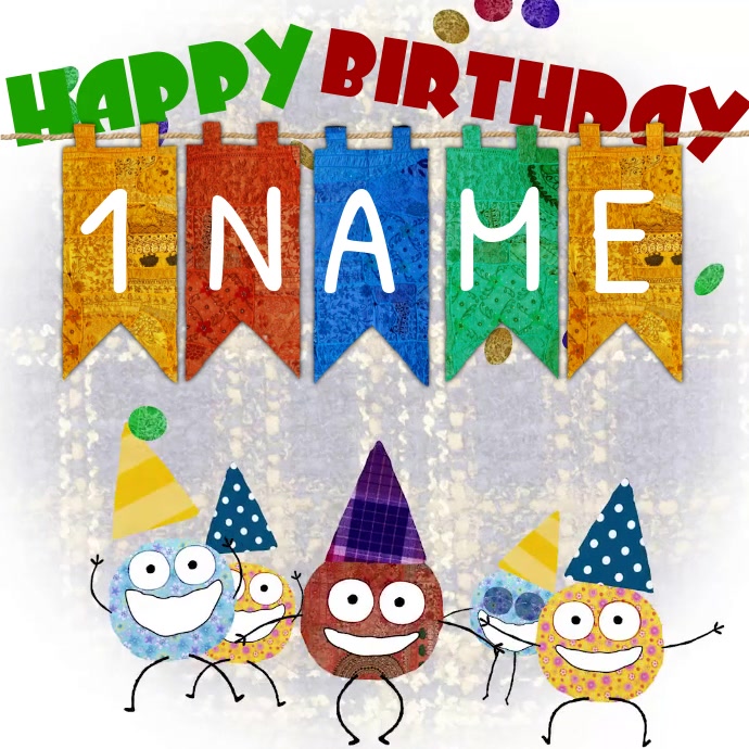 Happy Birthday Color Dots Template | PosterMyWall