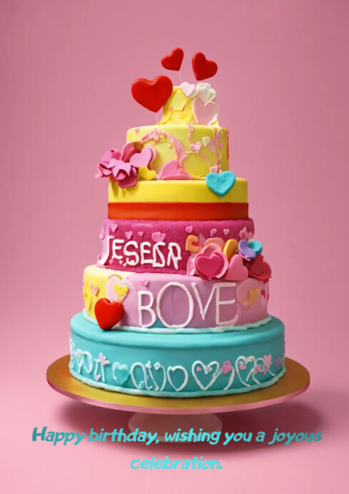 Happy birthday Colorful cakes Template | PosterMyWall