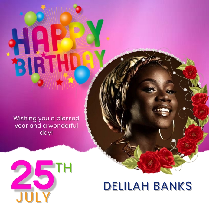 Happy Birthday Delilah Template | PosterMyWall