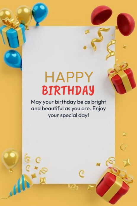 happy birthday editable template | PosterMyWall