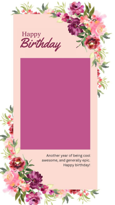 Happy Birthday Flower Template | PosterMyWall