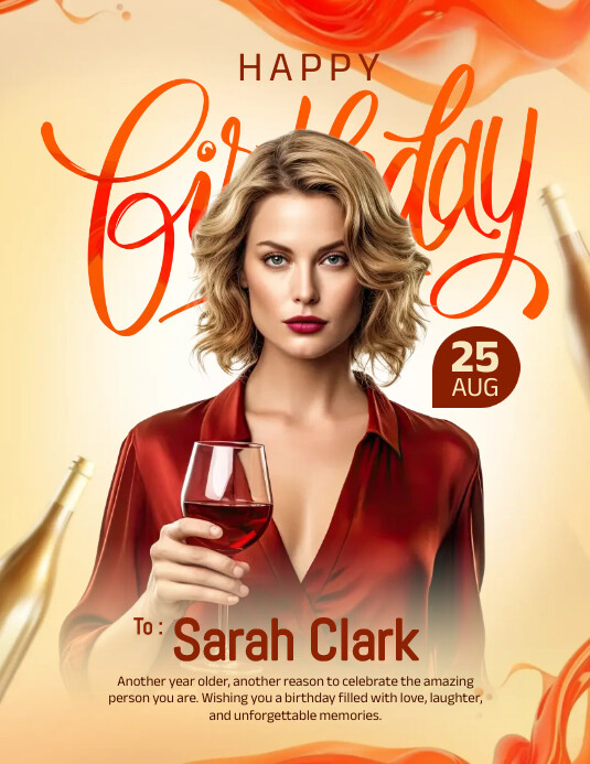 Happy Birthday Flyer or Poster template เทมเพลต | PosterMyWall